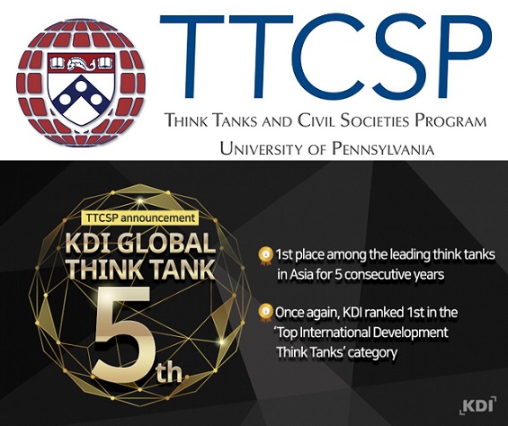 KDI ranks Global top 5 think tank | News | NEWS : KDI국제정책대학원 뉴스센터